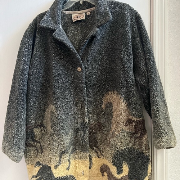 County Clothing Co | Jackets & Coats | Gray And Tan Horse Patterned ...